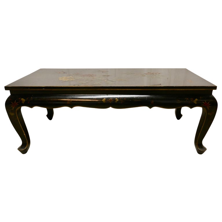 Painted and Lacquered Chinoiserie Coffee Table at 1stDibs
