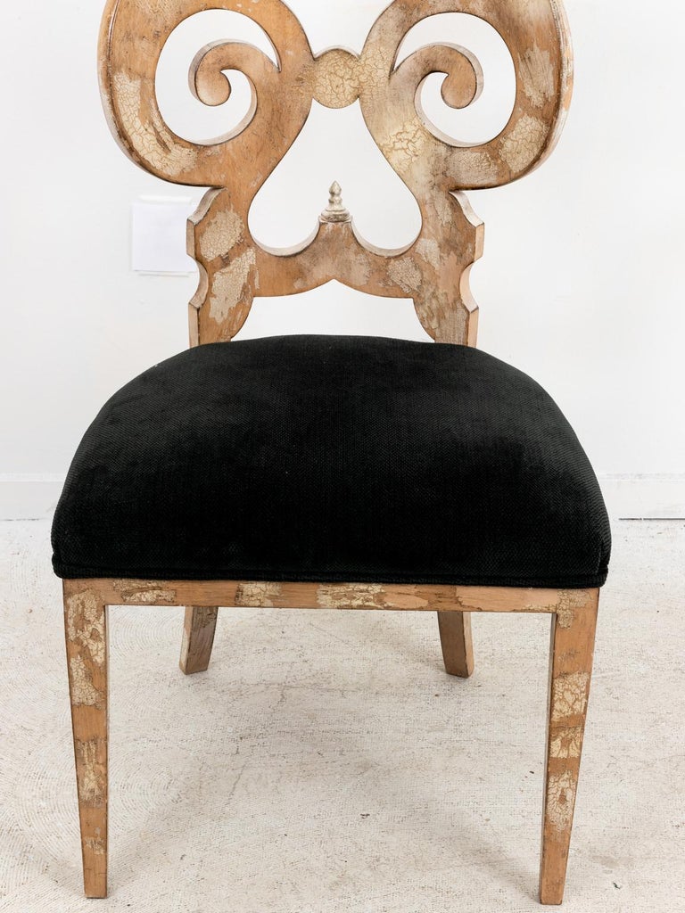Painted and Upholstered Side Chair with Cut Out C-Scroll Back For Sale ...