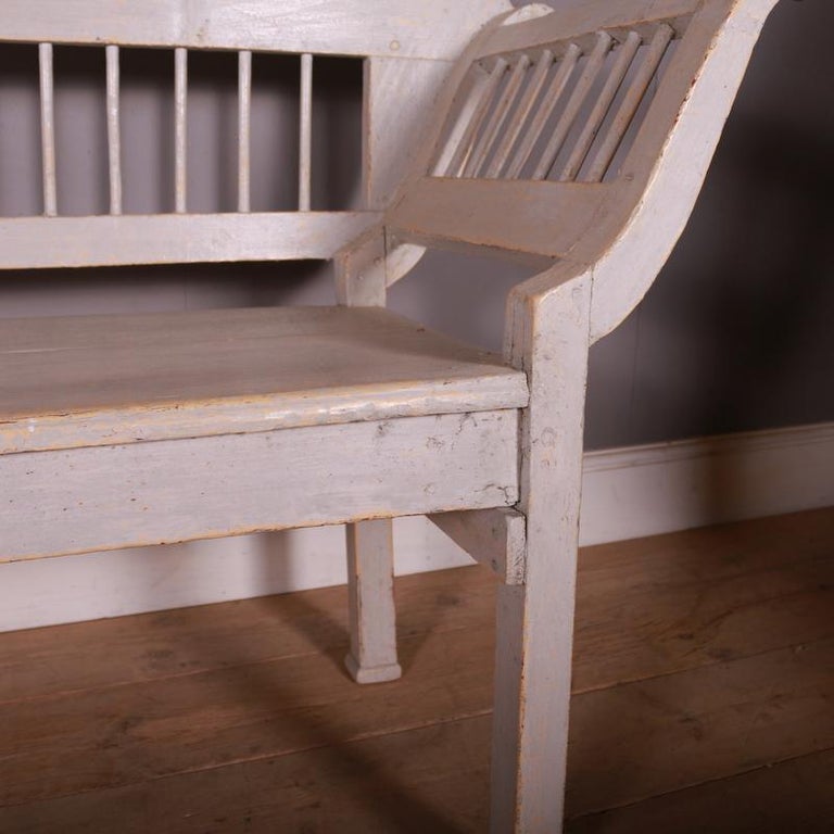 Painted Austrian Settle Bench For Sale at 1stDibs