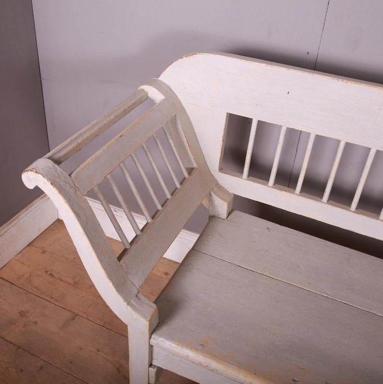 Painted Austrian Settle Bench For Sale at 1stDibs