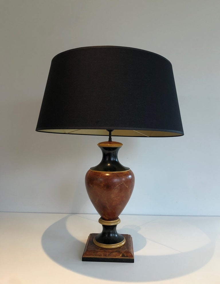 Painted Baluster Wooden Table Lamp For Sale at 1stDibs