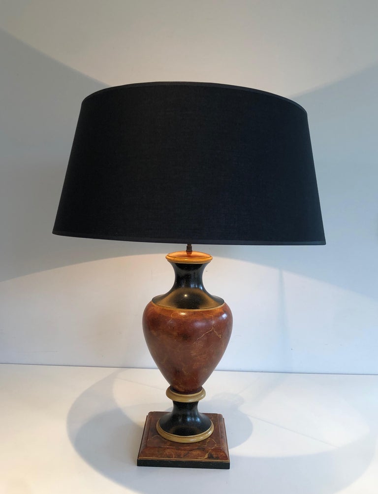 Painted Baluster Wooden Table Lamp For Sale at 1stDibs