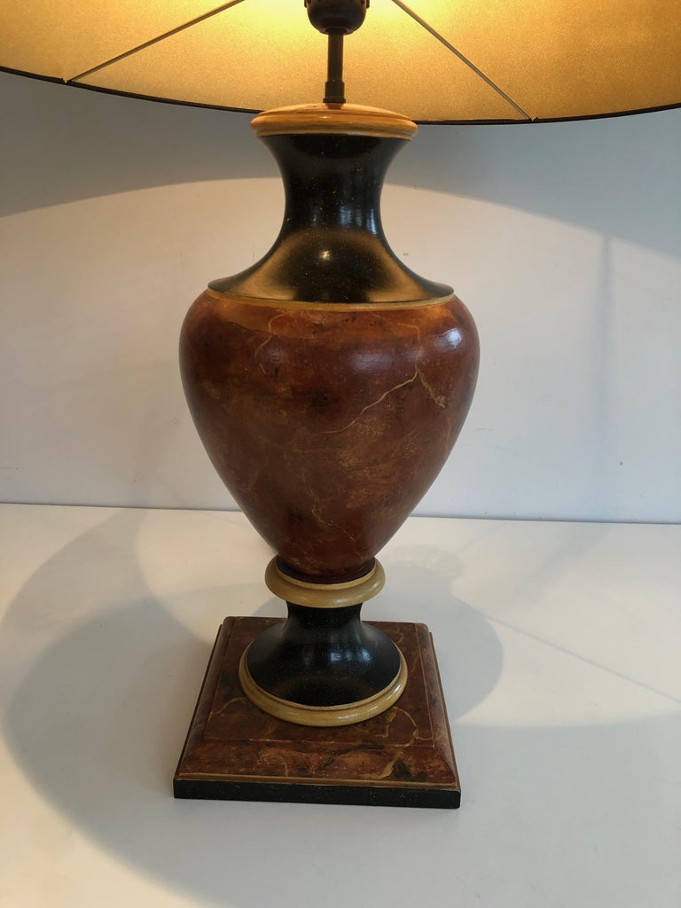 Painted Baluster Wooden Table Lamp For Sale at 1stDibs