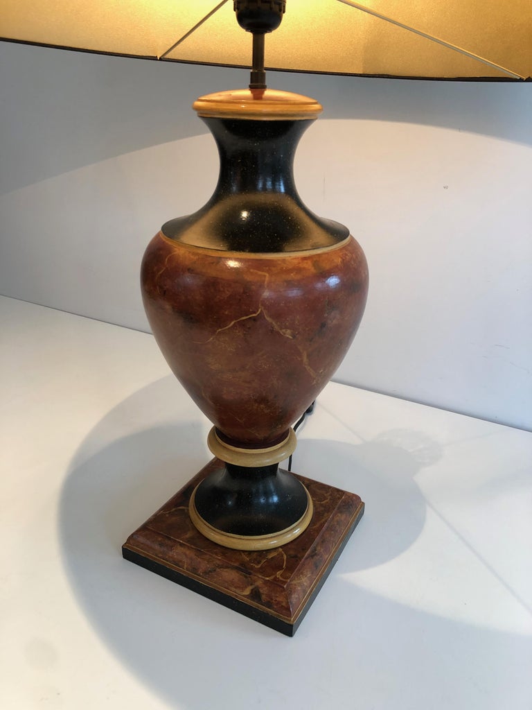 Painted Baluster Wooden Table Lamp For Sale at 1stDibs