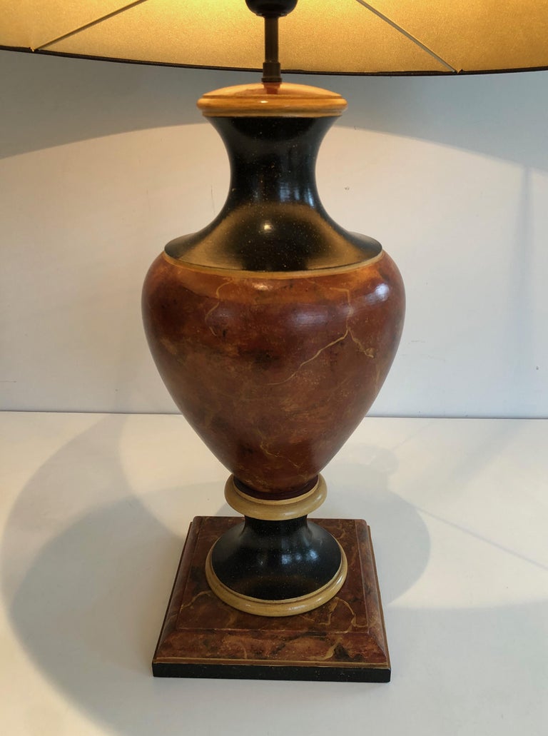 Painted Baluster Wooden Table Lamp For Sale at 1stDibs