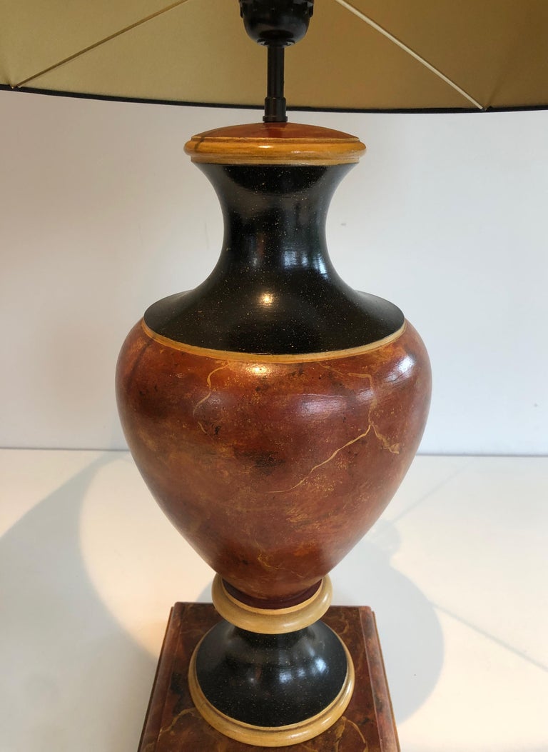Painted Baluster Wooden Table Lamp For Sale at 1stDibs