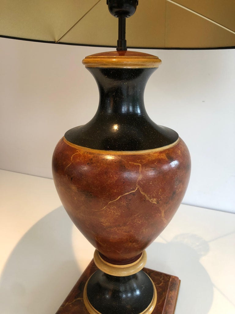 Painted Baluster Wooden Table Lamp For Sale at 1stDibs