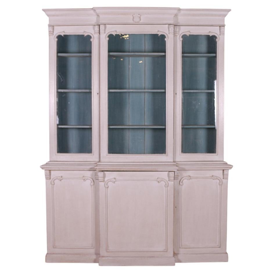 Painted Pine Breakfront Kitchen Cabinet For Sale at 1stDibs