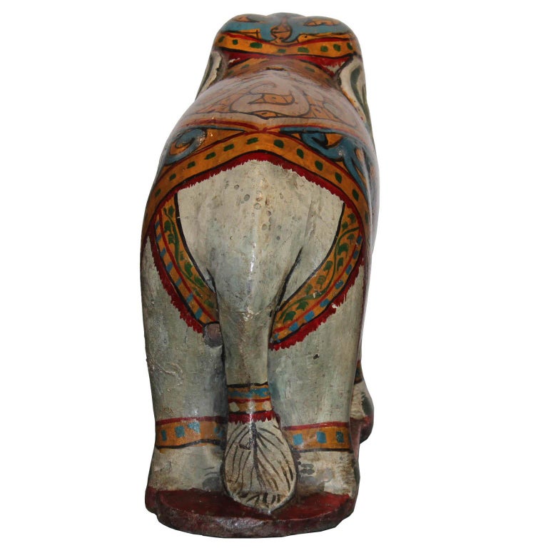 Painted Burmese Elephant For Sale at 1stDibs