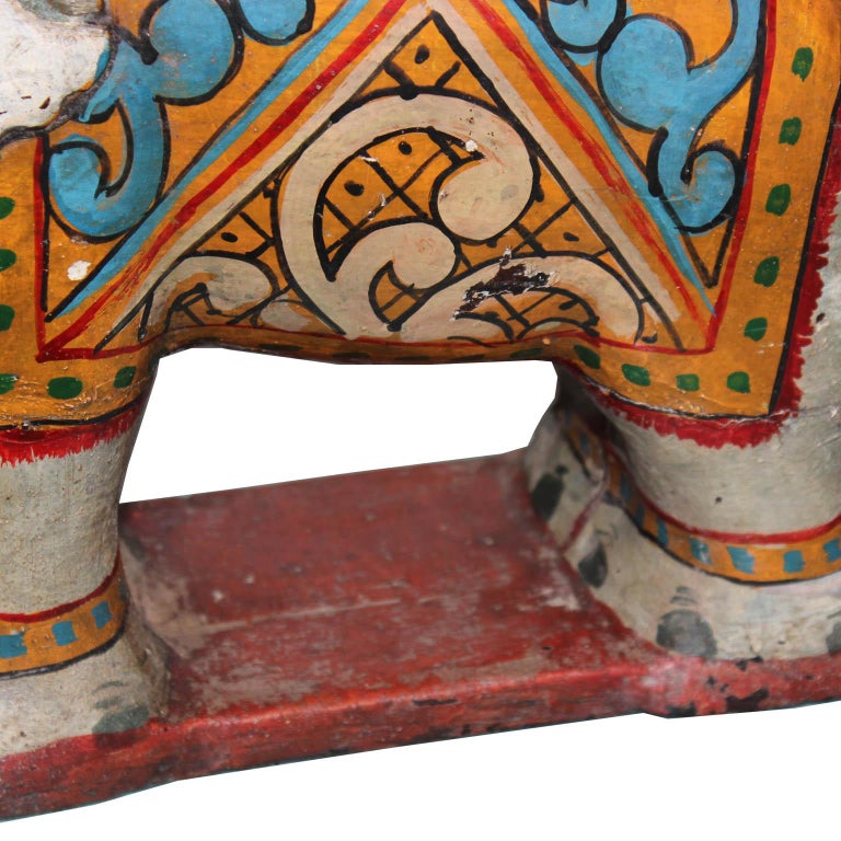 Painted Burmese Elephant For Sale at 1stDibs