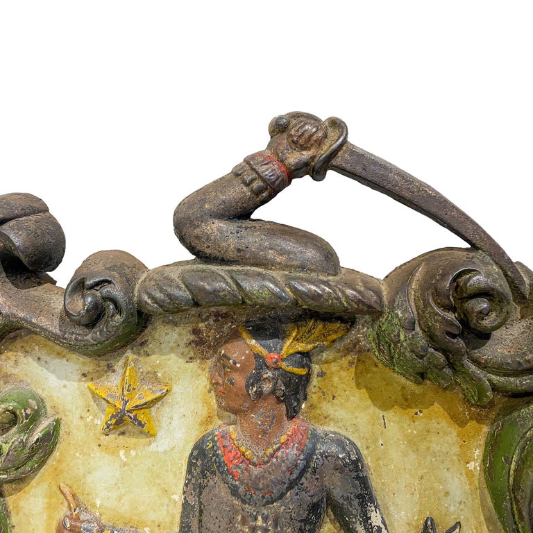 Painted Cast Iron State Seal of Massachusetts For Sale at 1stDibs