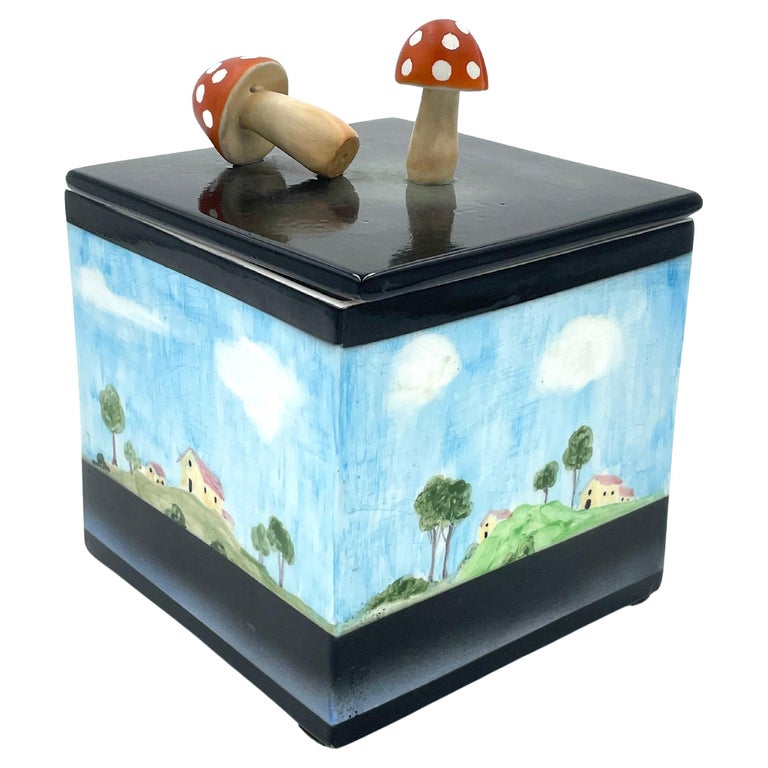 Painted Ceramic Box, Lenci Turin Manufactory, Late 1950s For Sale at ...