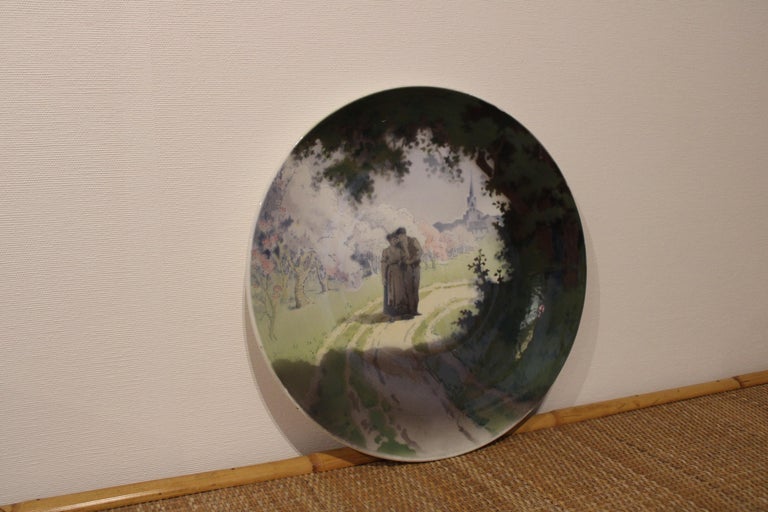 Painted ceramic plate, France 20th century For Sale at 1stDibs