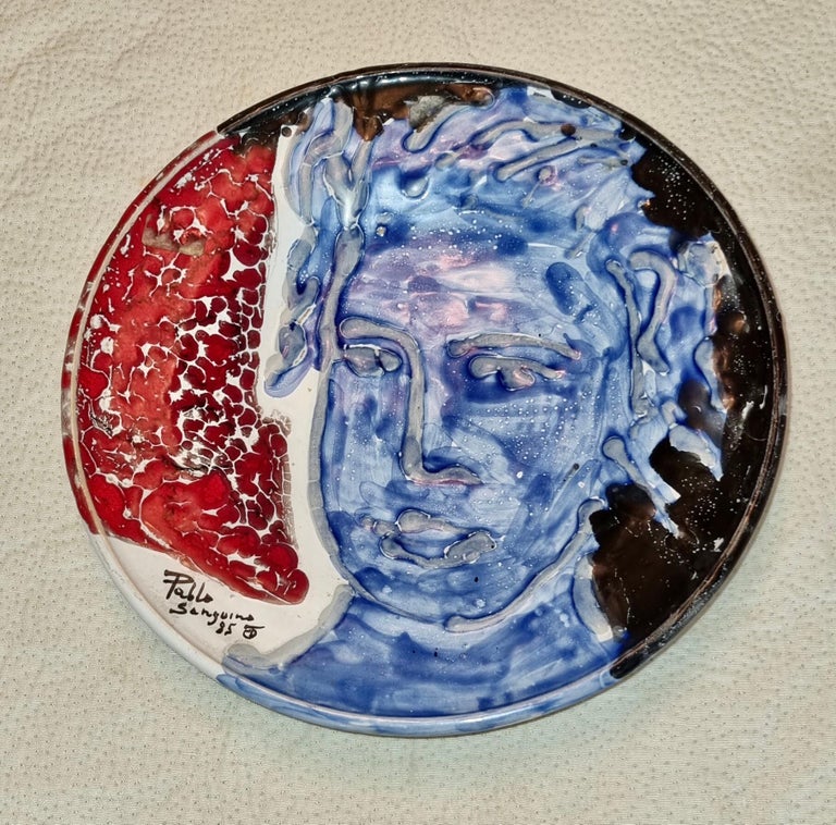 Painted Ceramic Plate Surreal Style by Toledian Artis Pablo Sanguino ...