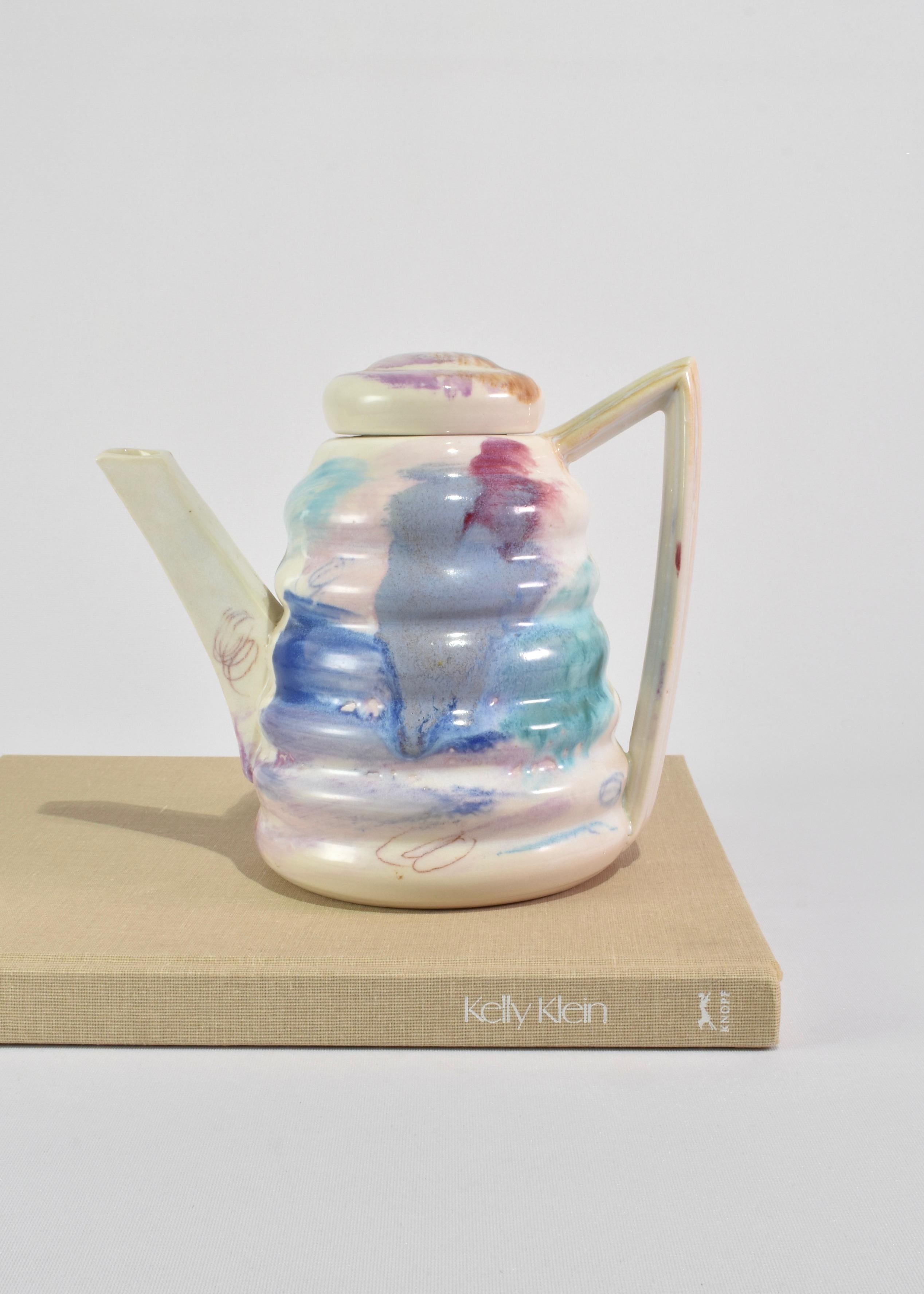 Painted Ceramic Teapot For Sale at 1stDibs