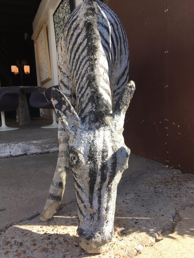 Painted Concrete Zebra Coming from a Normandy Zoo, circa 1900 For Sale ...