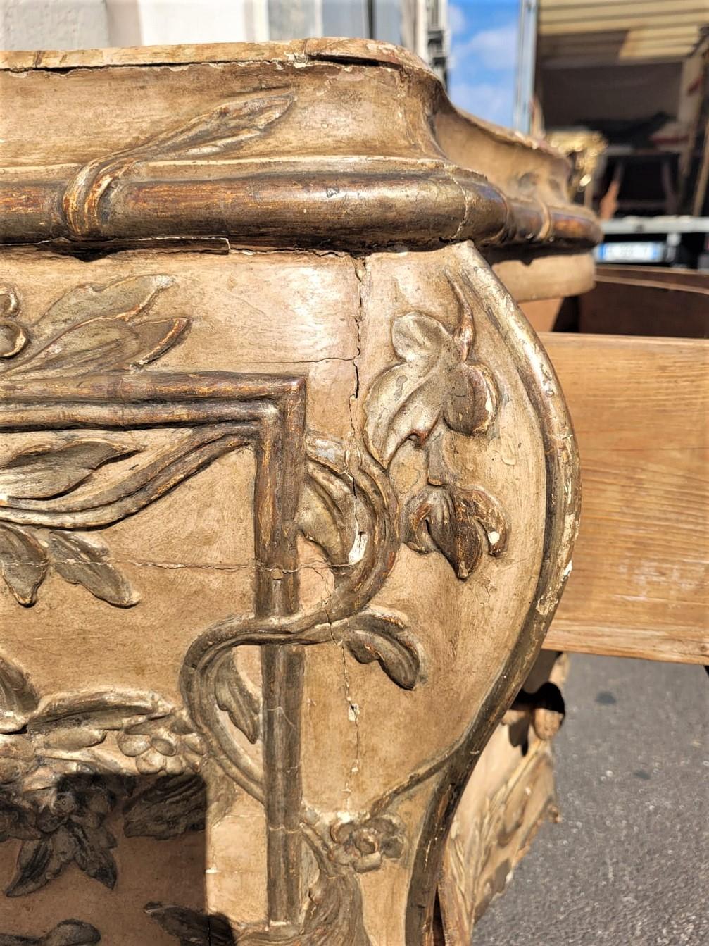 Painted Curved Commode, Venice, Louis XV Style, Xixth Century at 1stDibs