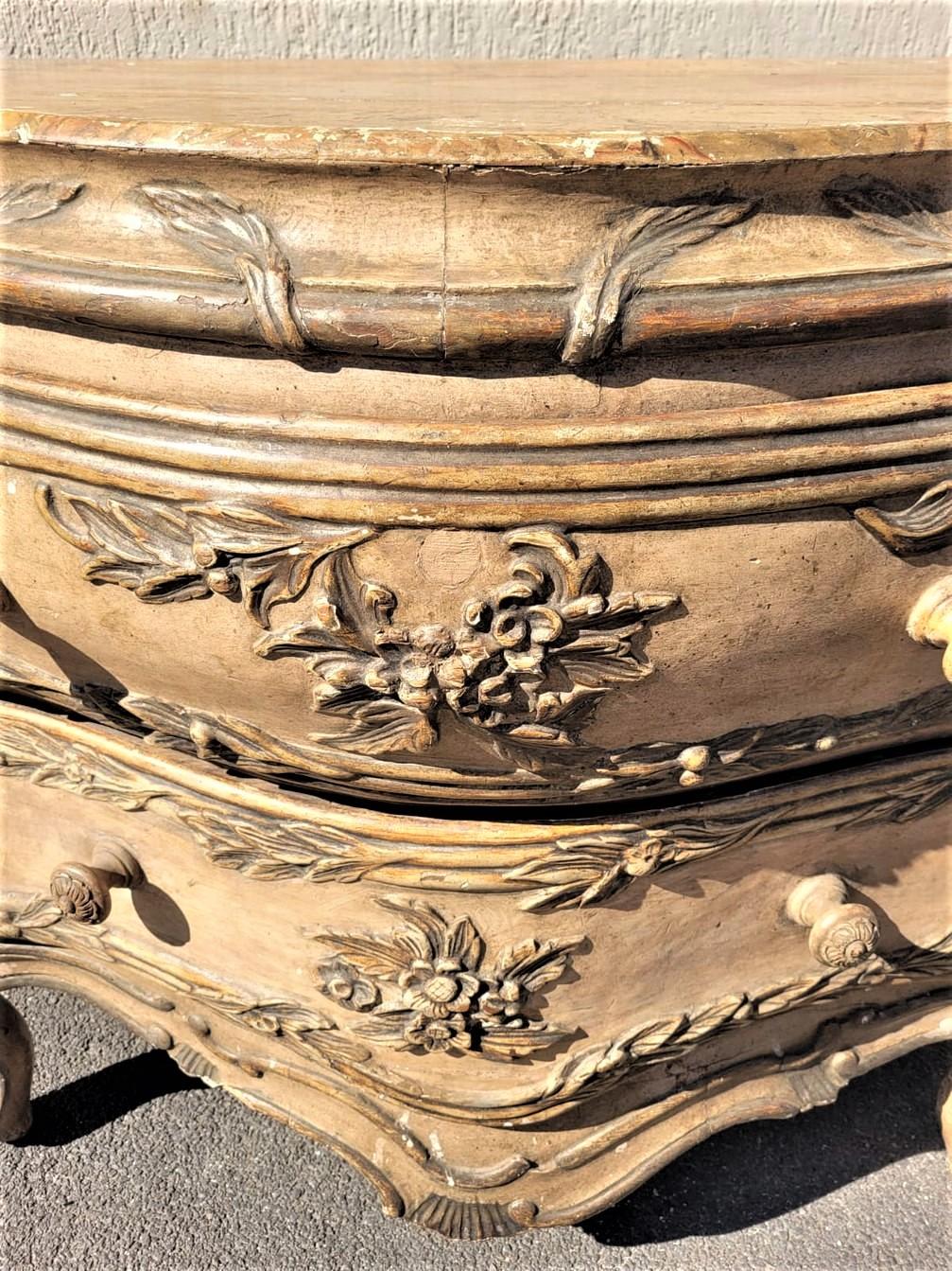 Painted Curved Commode, Venice, Louis XV Style, Xixth Century at 1stDibs