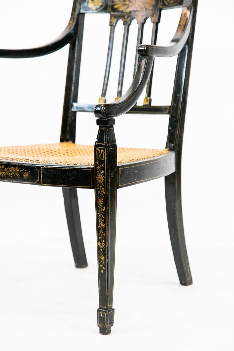 Painted English Hepplewhite Arm Chair at 1stDibs