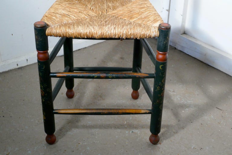Painted Folk Art European Ladder-Back Chair at 1stDibs | painted ladder ...