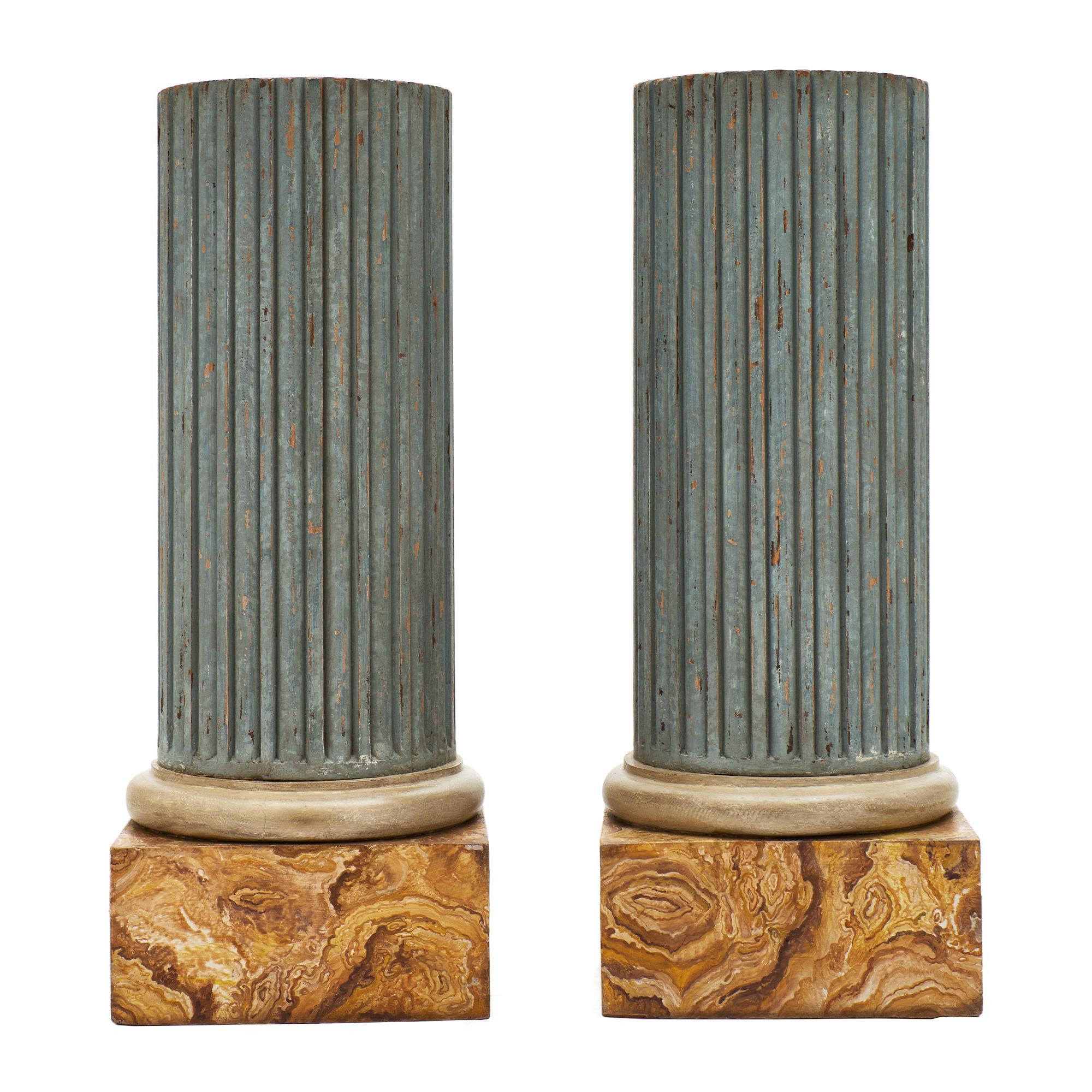 Painted French Antique Columns at 1stDibs