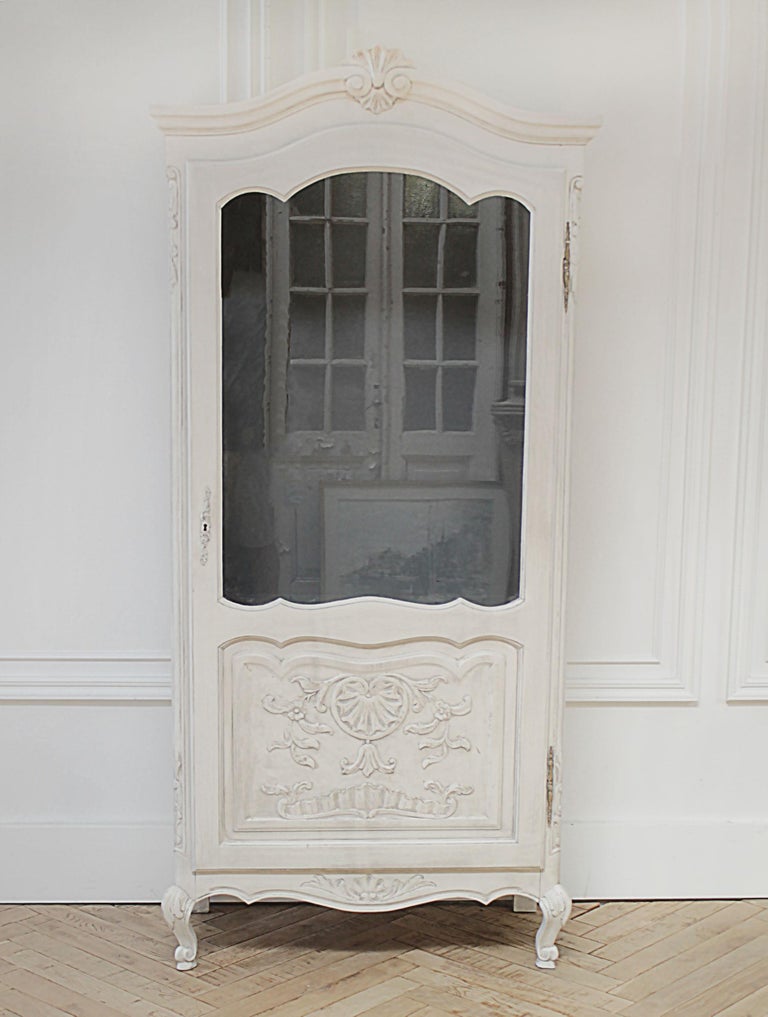 Painted French Provincial Style Display Cabinet at 1stDibs