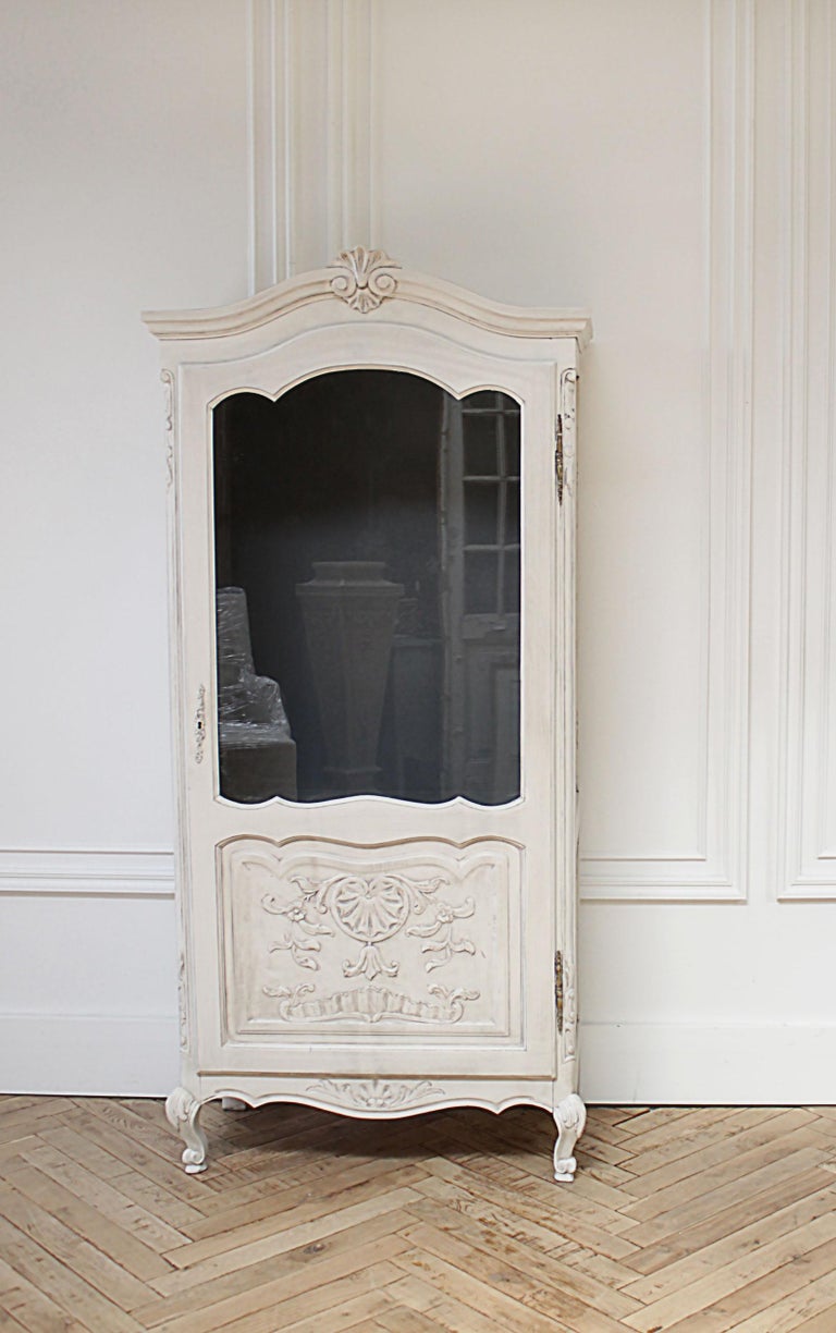 Painted French Provincial Style Display Cabinet at 1stDibs