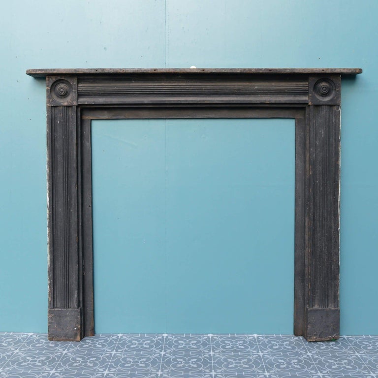 Painted Georgian Bullseye Style Fire Mantel For Sale at 1stDibs
