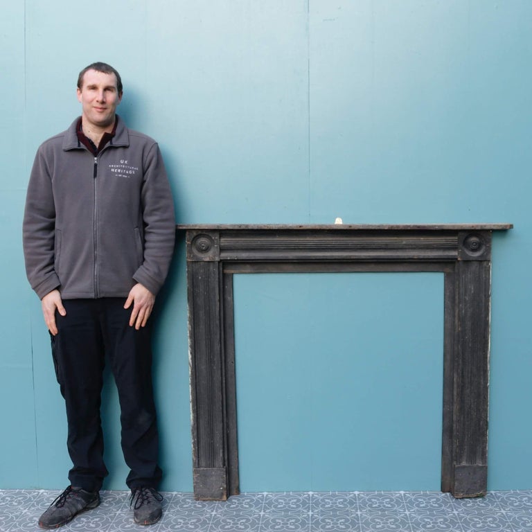 Painted Georgian Bullseye Style Fire Mantel For Sale at 1stDibs