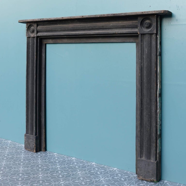 Painted Georgian Bullseye Style Fire Mantel For Sale at 1stDibs