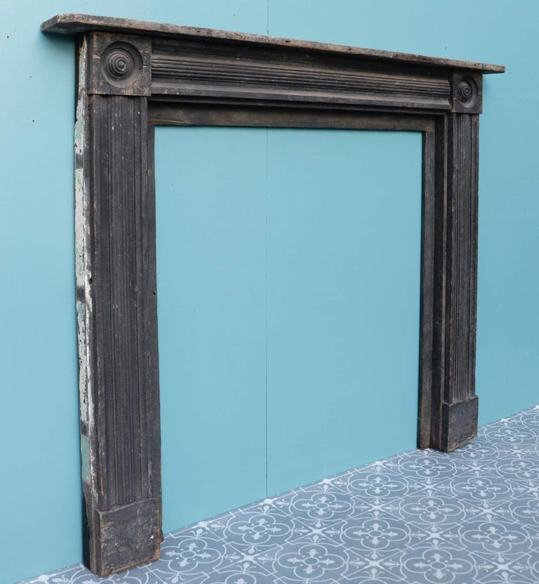 Painted Georgian Bullseye Style Fire Mantel For Sale at 1stDibs