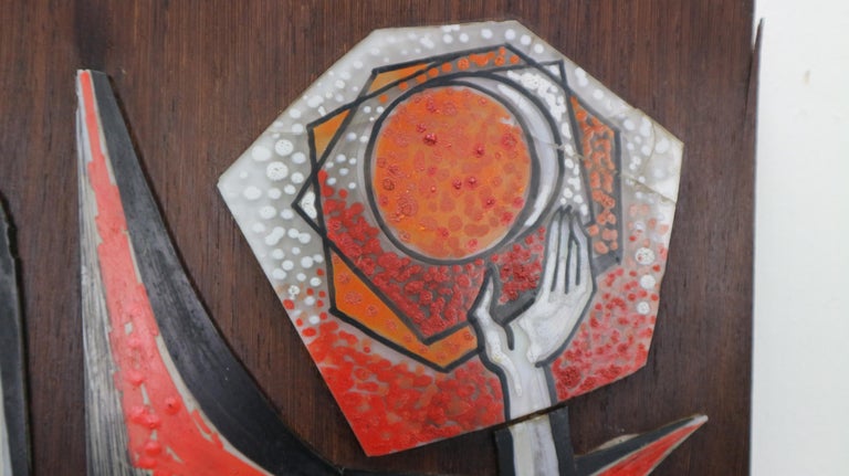 Painted Glass Mosaic/Painting/Artwork by J.D. Winter, 1950s ...