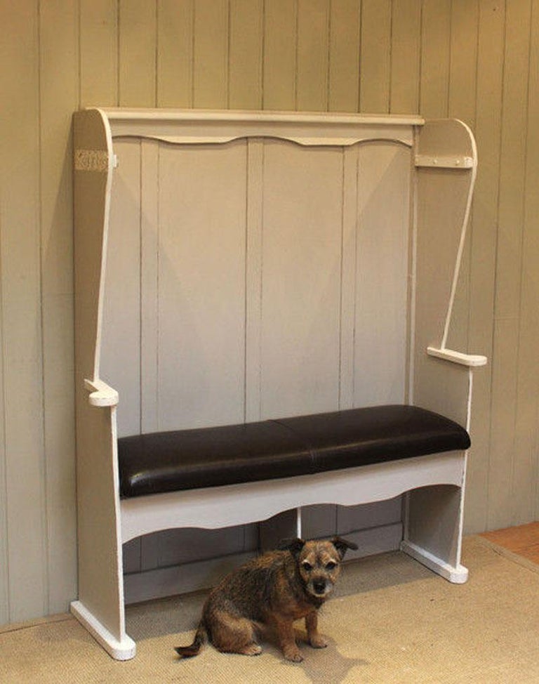 Painted High Back Settle For Sale at 1stDibs