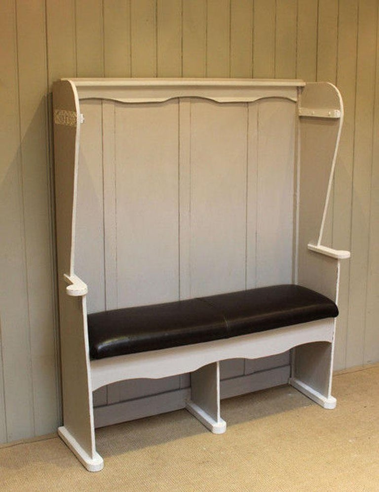 Painted High Back Settle For Sale at 1stDibs