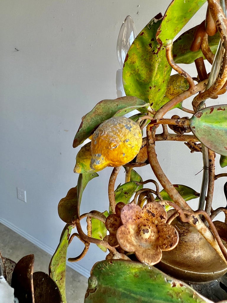Painted Iron Lemon Chandelier, c. 1930’s For Sale at 1stDibs