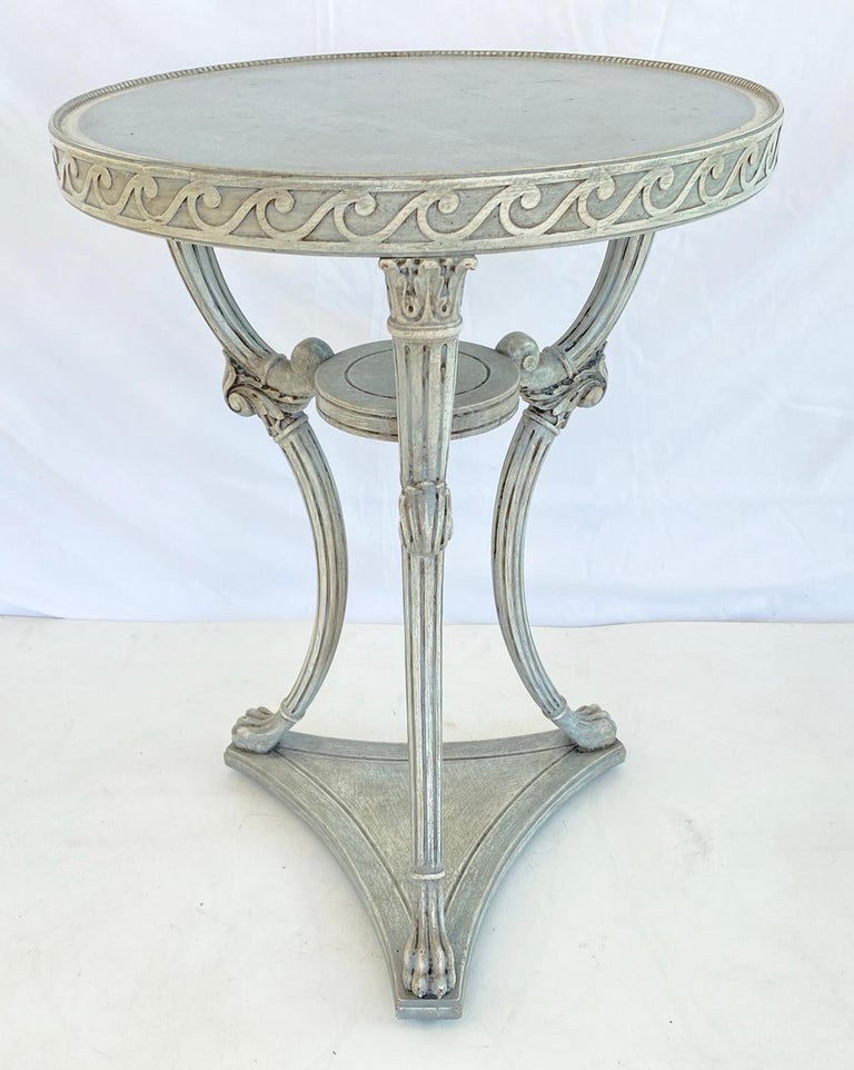Painted Italian Occasional Table with Wave-scroll Apron For Sale at 1stDibs