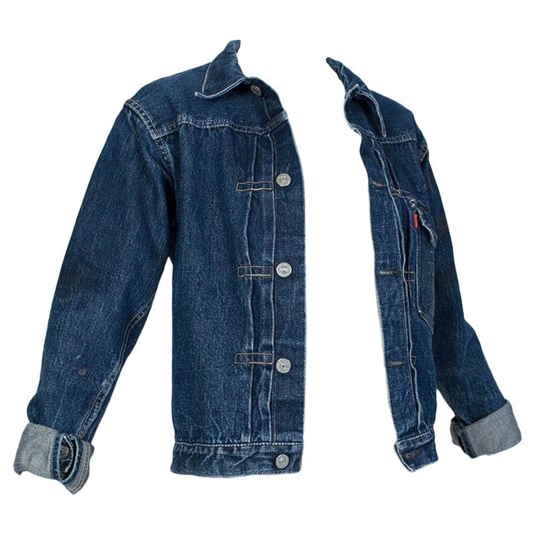 Painted Levi Strauss Big E 506XX Type 1 Denim Jean Jacket - Women S-M ...