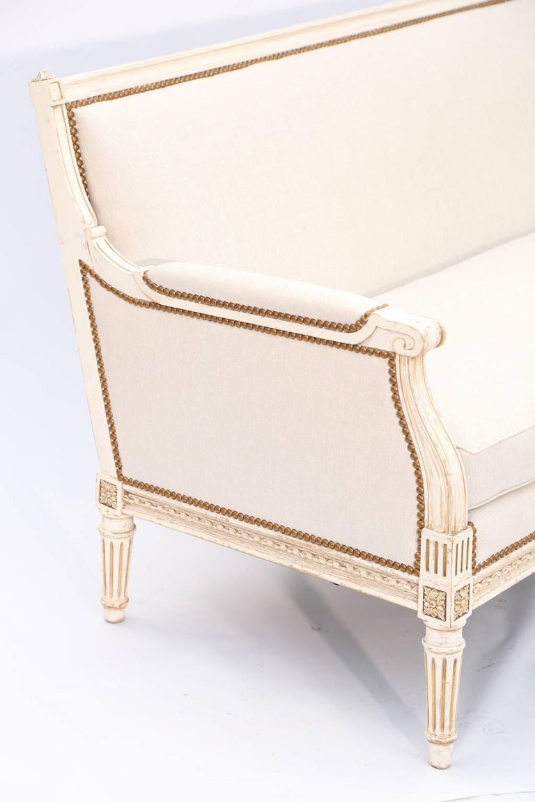 Painted Louis XVI Style Upholstered Sofa - Pair Available at 1stDibs