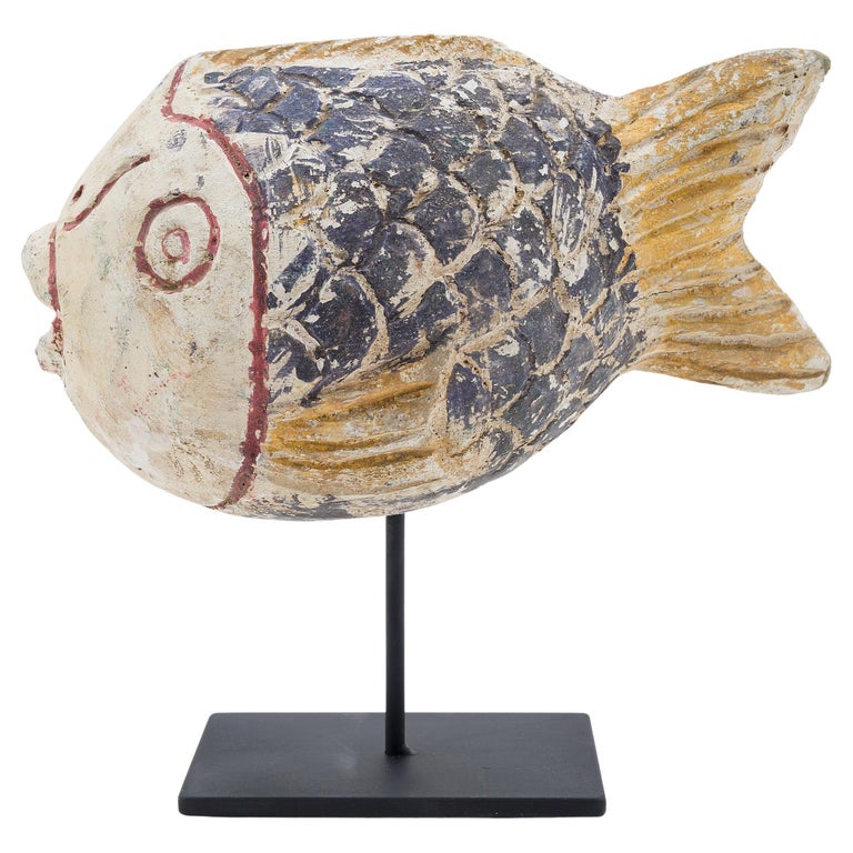 Painted Lucky Fish Sculpture at 1stDibs