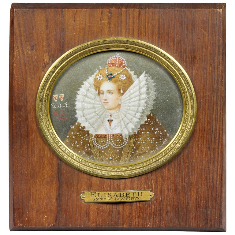 Painted Miniature of Queen Elizabeth at 1stDibs