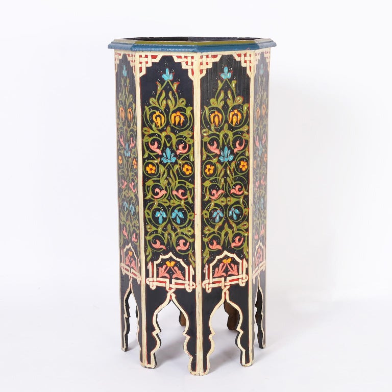 Painted Moroccan Stand or Pedestal For Sale at 1stDibs