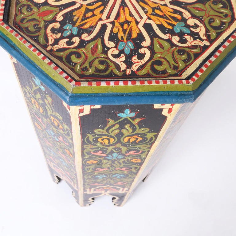 Painted Moroccan Stand or Pedestal For Sale at 1stDibs