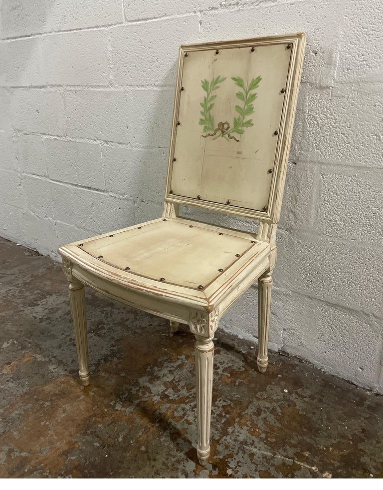 Painted Neoclassical Side or Desk Chair For Sale at 1stDibs