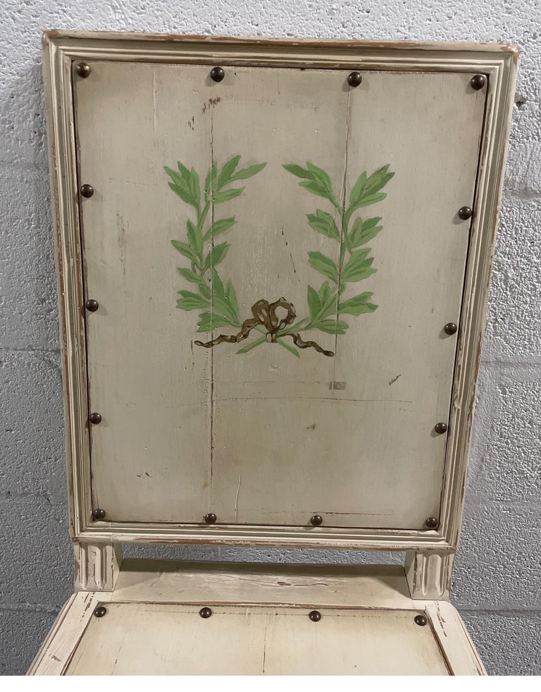 Painted Neoclassical Side or Desk Chair For Sale at 1stDibs