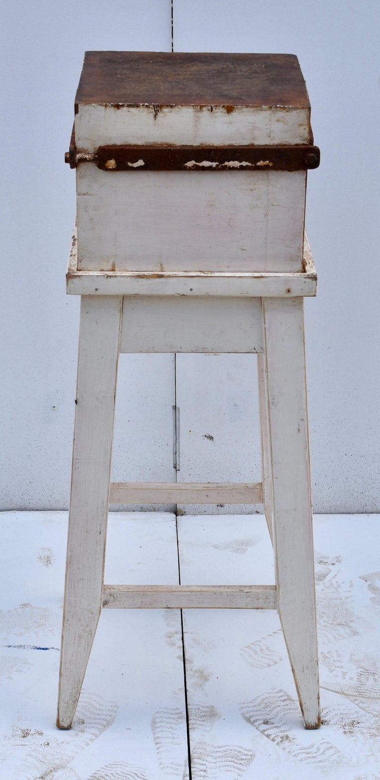 Painted Oak Chopping Block on Stand For Sale at 1stDibs