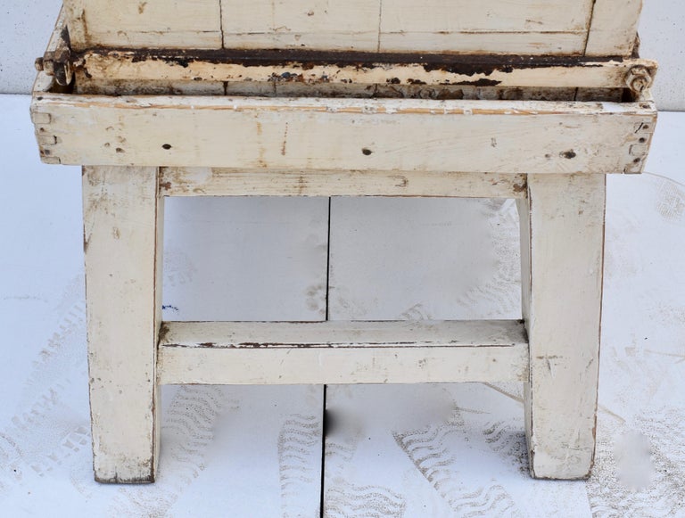 Painted Oak Chopping Block on Stand For Sale at 1stDibs