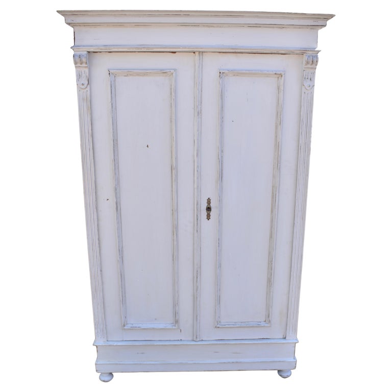 Painted Oak Two Door Armoire at 1stDibs
