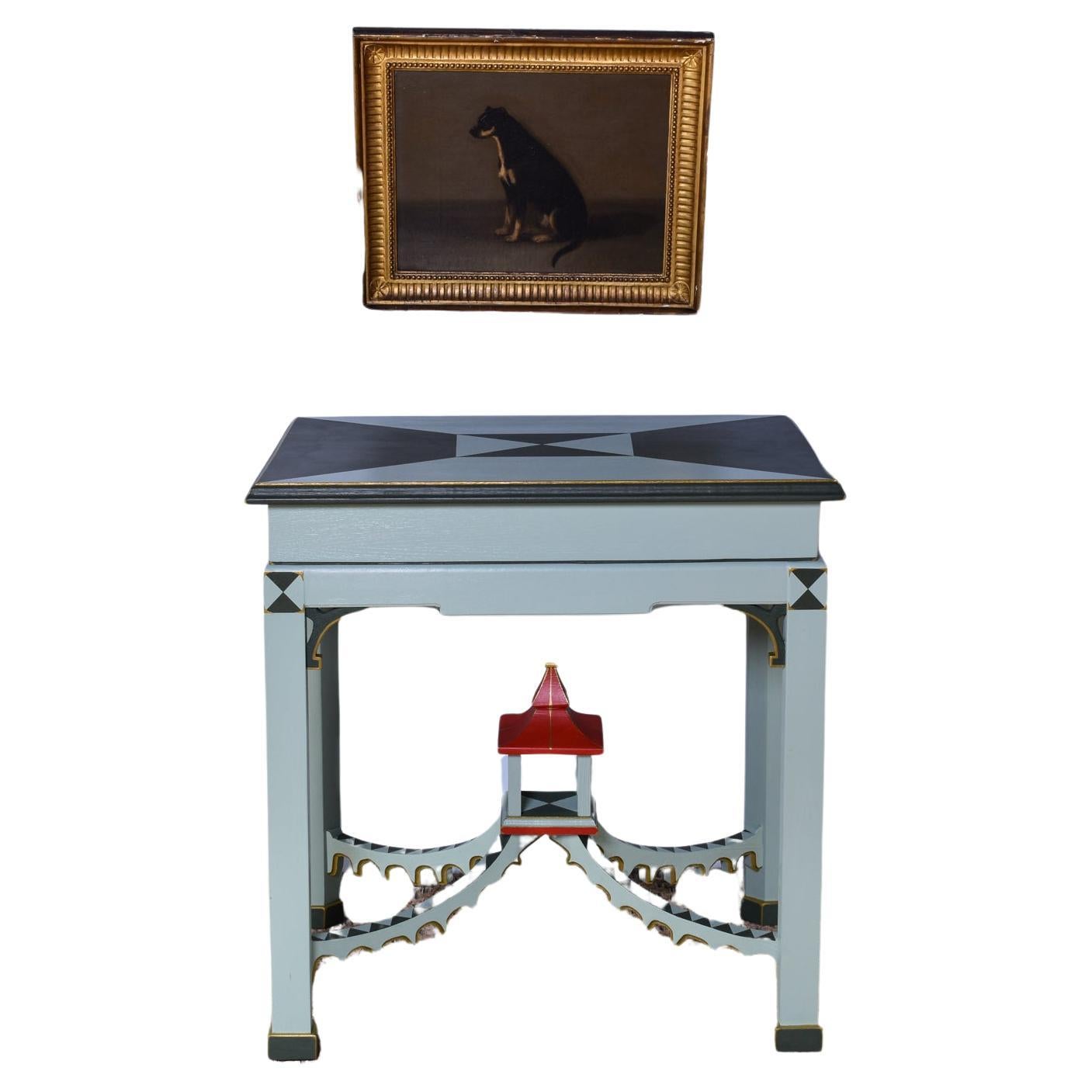 Painted Pagoda Side Table For Sale at 1stDibs