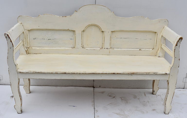 Painted Pine Bench or Settle For Sale at 1stDibs