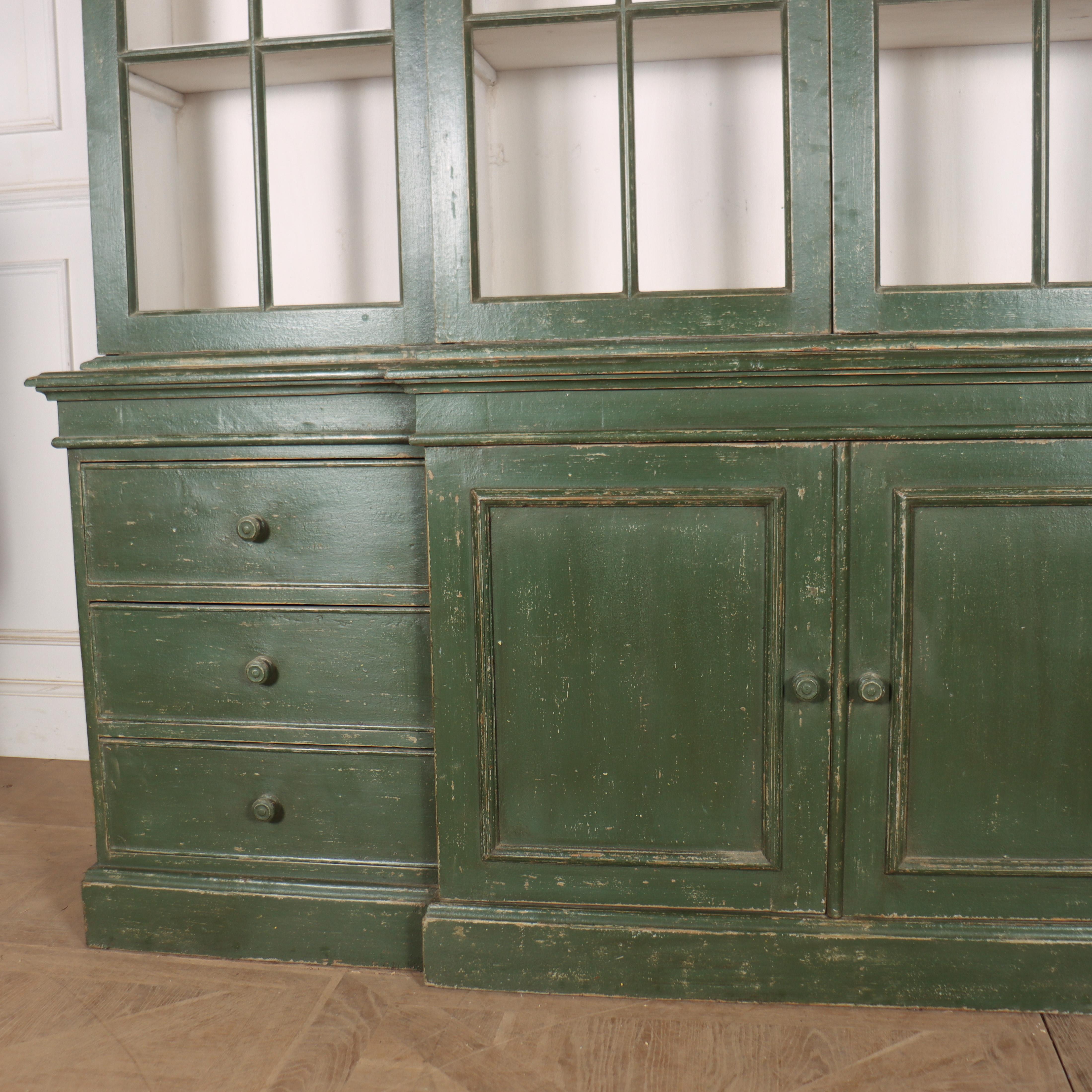 Painted Pine Breakfront Kitchen Cabinet For Sale at 1stDibs